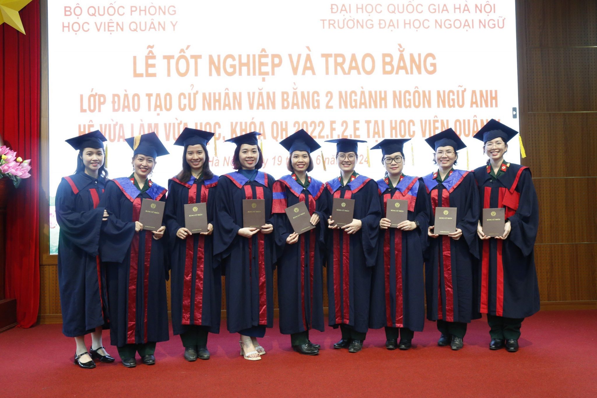 Lễ tốt nghiệp và trao bằng Cử nhân ngoại ngữ VB2 khóa 2 cho cán bộ Học viện Quân y – Trường Đại ...